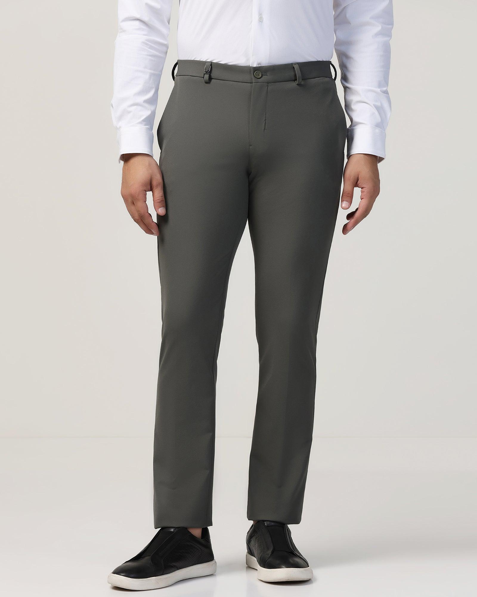 TechPro Slim Fit B-91 Formal Olive Solid Trouser - Ashley