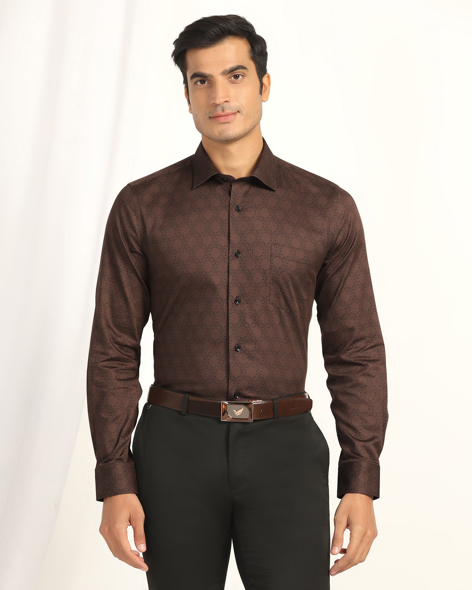Buy Formal Black Printed Shirt from Enzo Collection