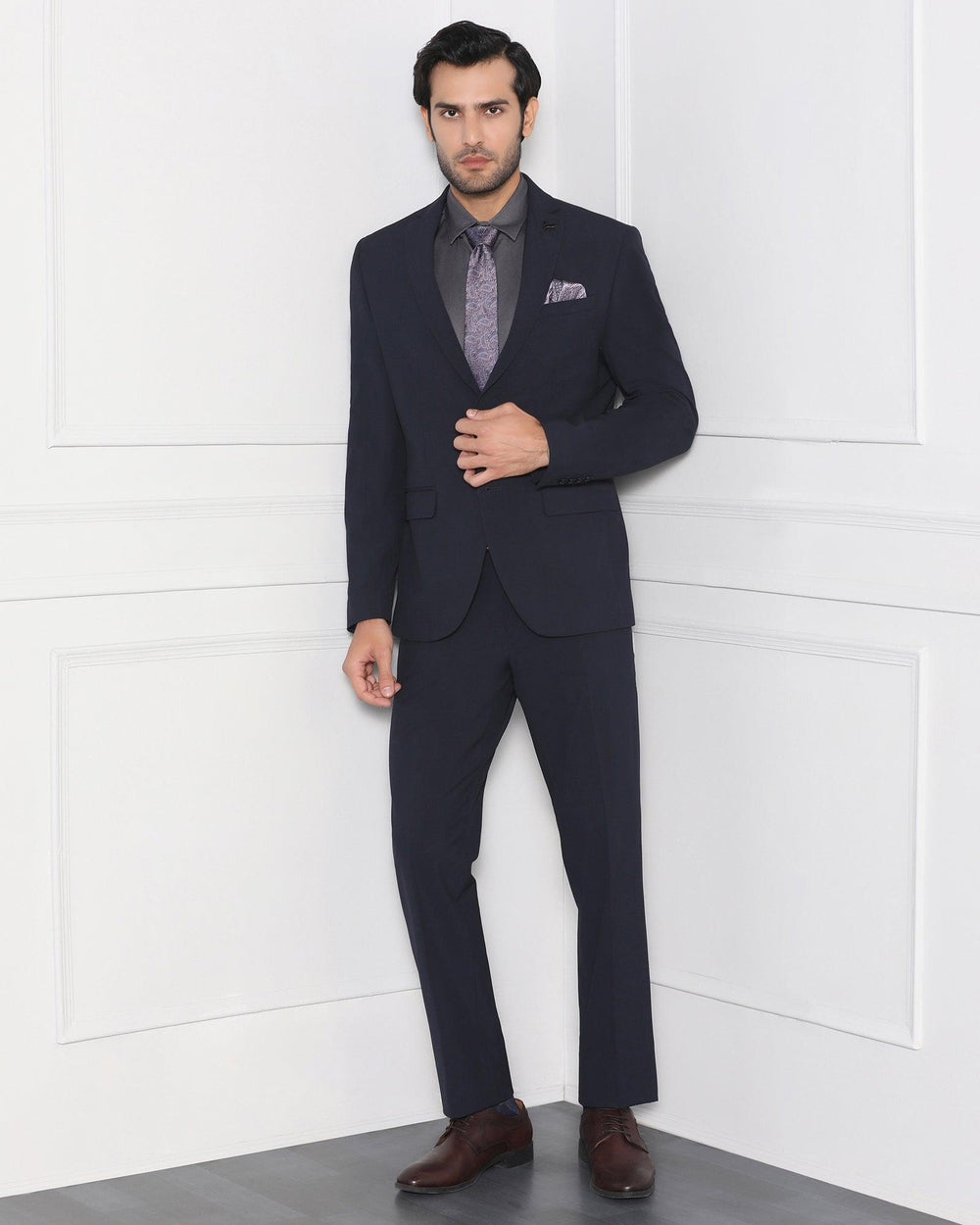 Buy Two Piecevy Two Piece Solid Suit From Jerret Collection