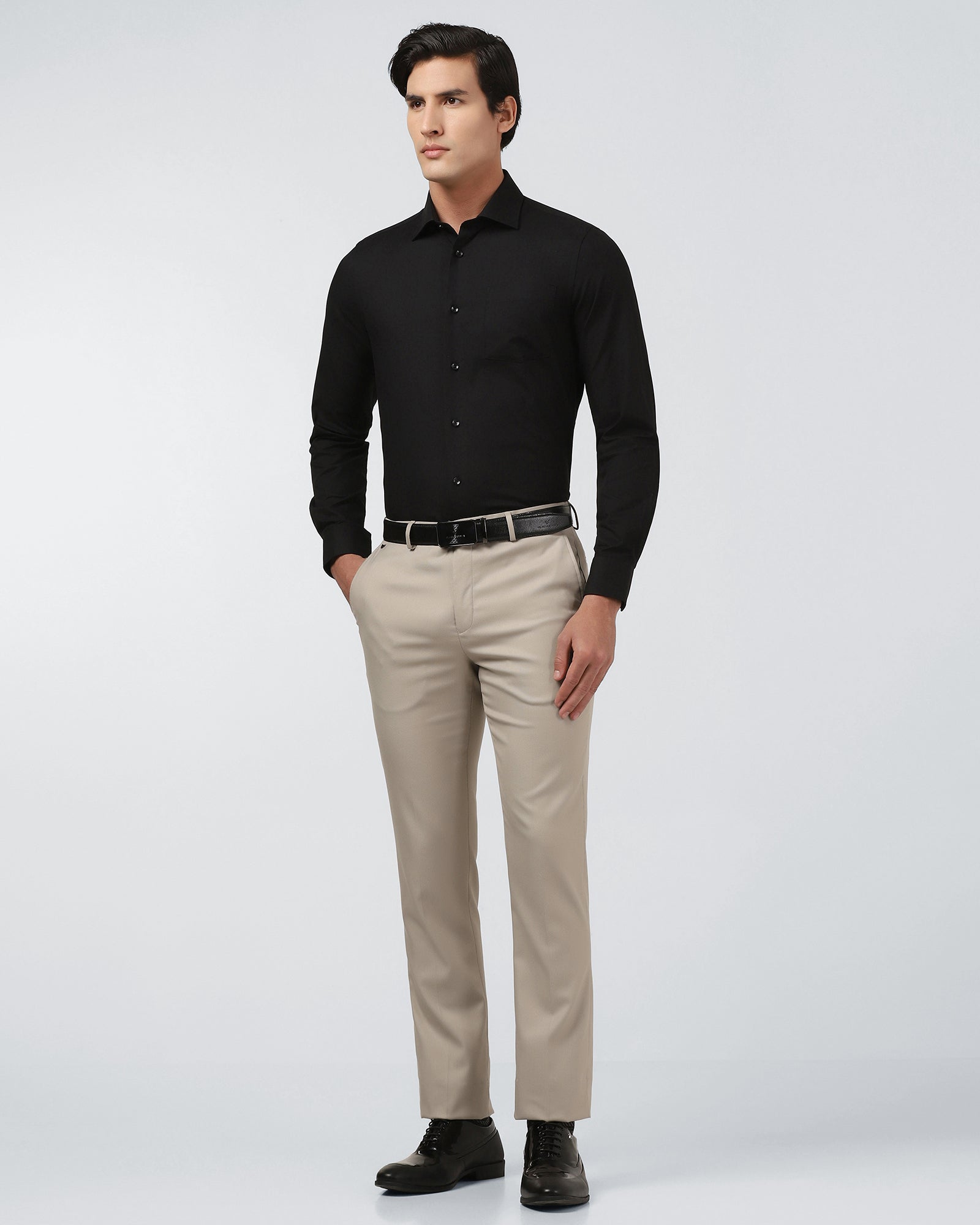 Buy Beige Textured Trouser - Alan Online