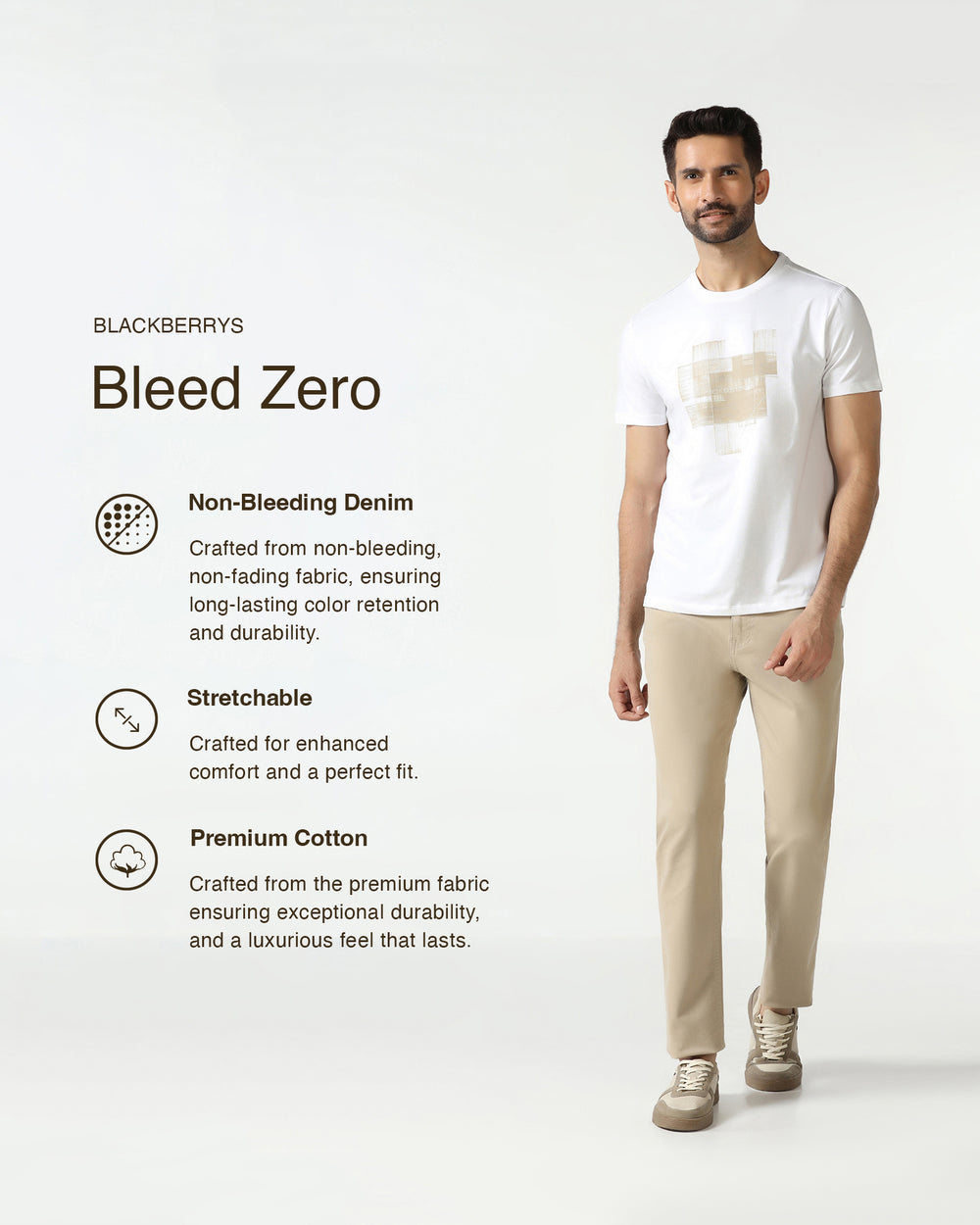 Buy Beige Bleed Zero Slim Fit Jeans from Blackberrys