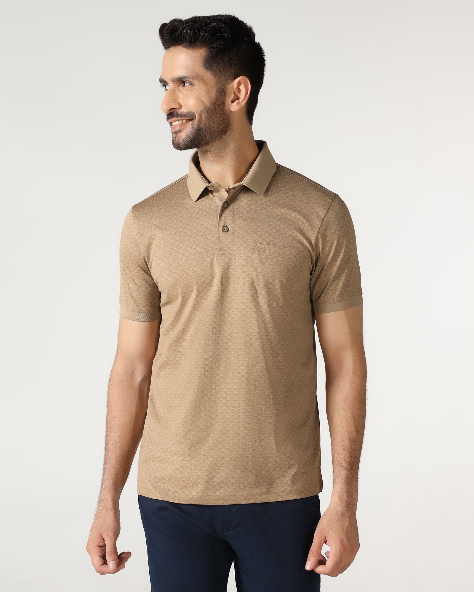 Buy Beige Printed Polo From Deco Collection Online