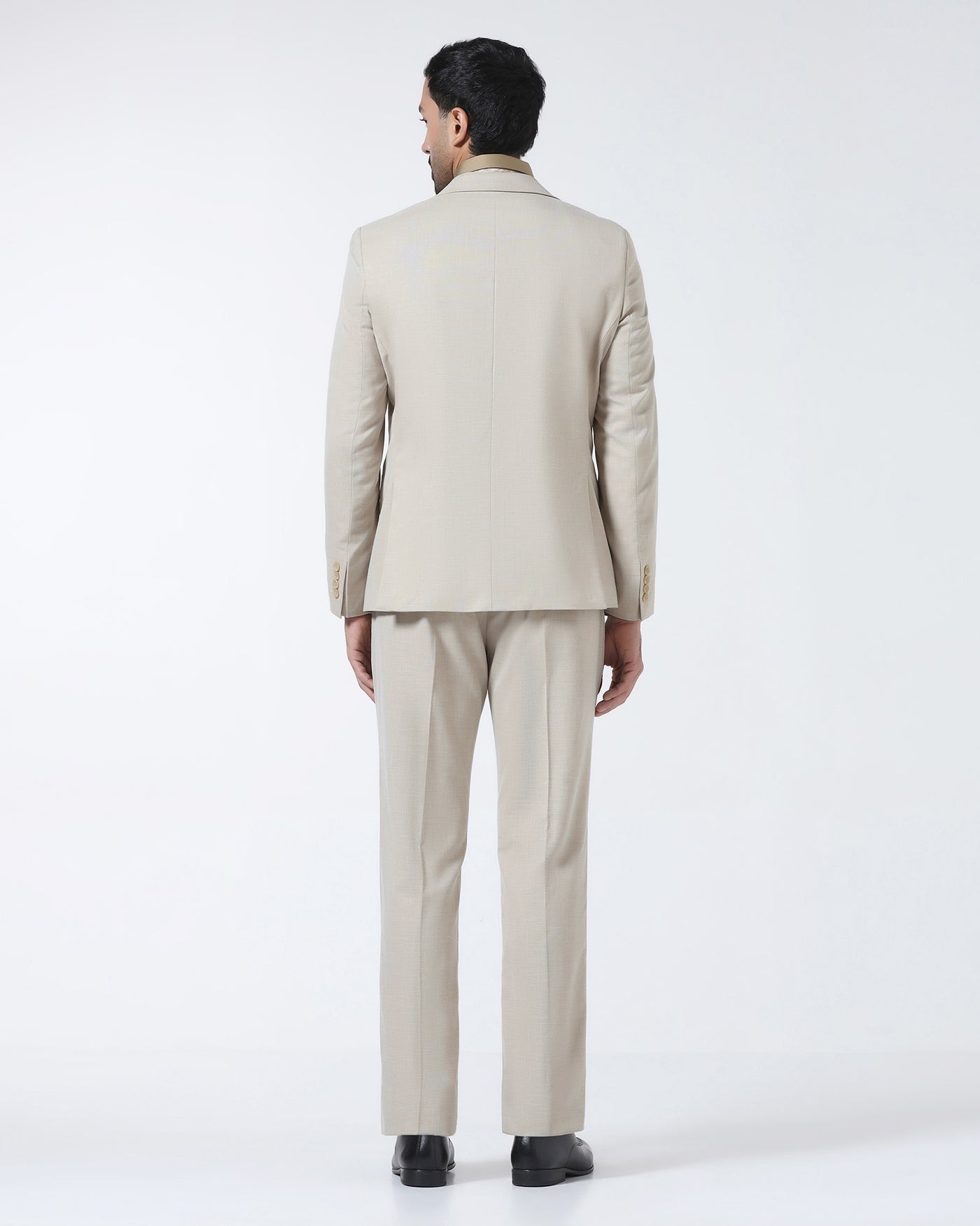 Buy Beige Two Piece Textured Suit From Rex Collection