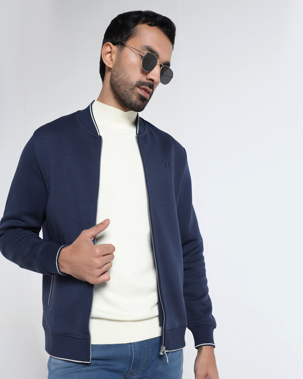 Buy Blue Solid Sweatshirt From Morgo Collection
