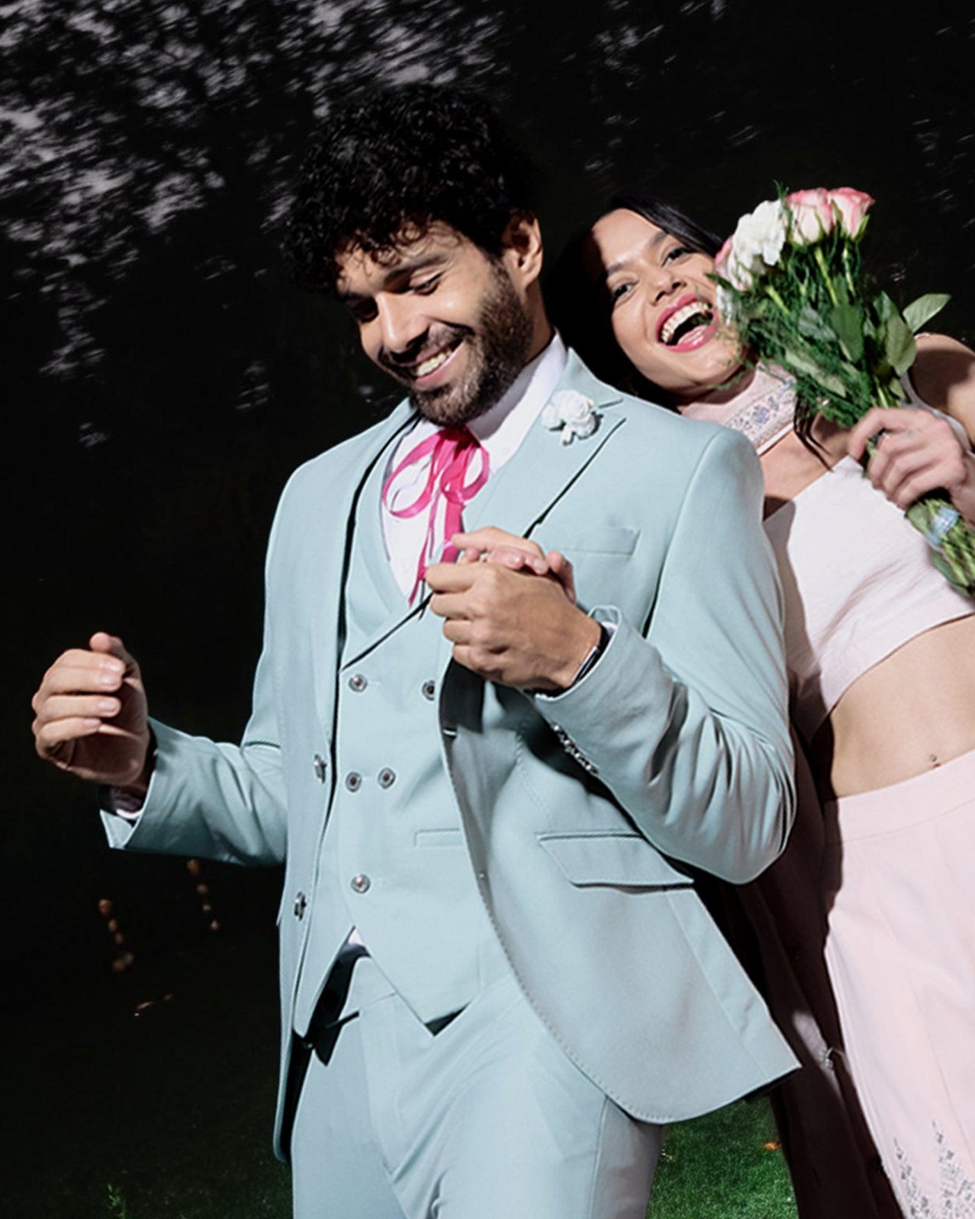 Three Piece Aqua Solid Formal Suits - Randle