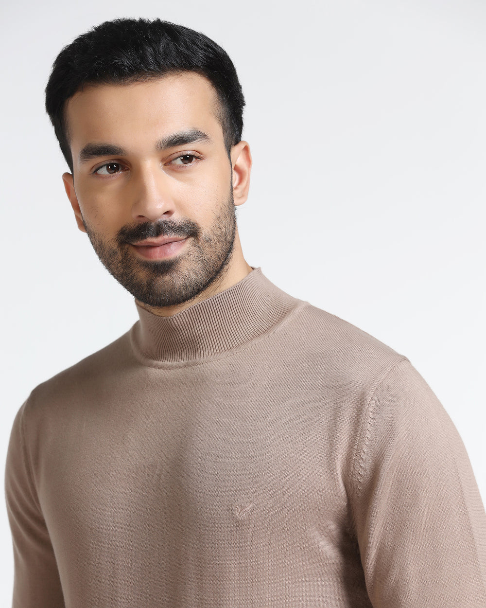Buy Camel High Neck Solid Sweater From Pop Collection