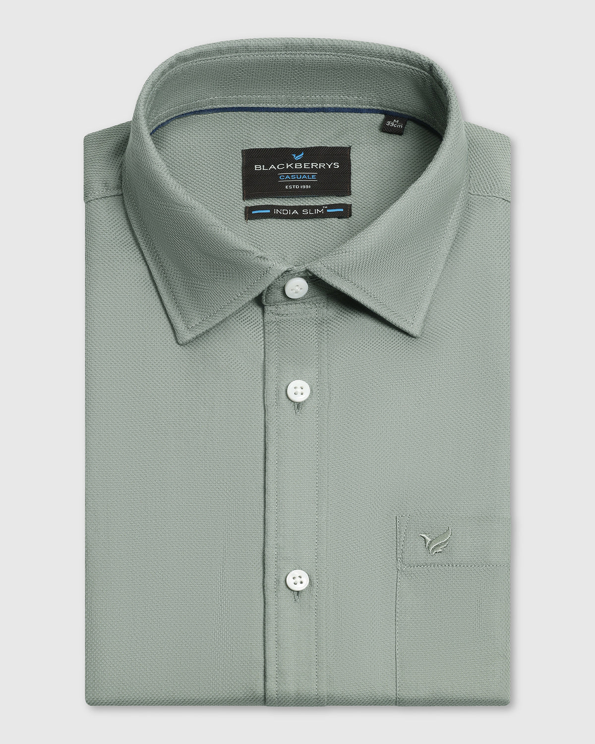 Buy Caty Olive Textured Casual Shirt Online India