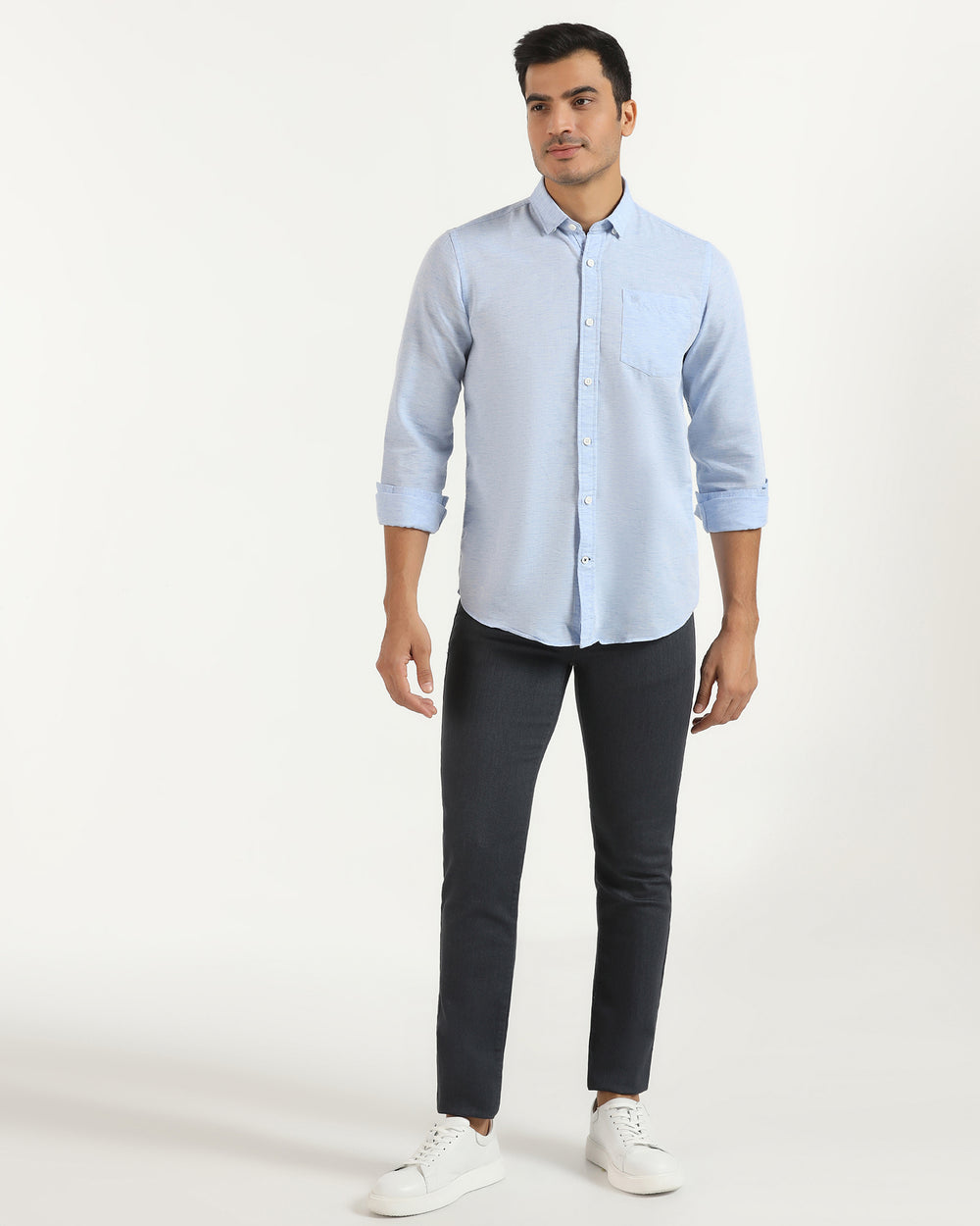 Buy Josko Blue Solid Casual Shirt Online India