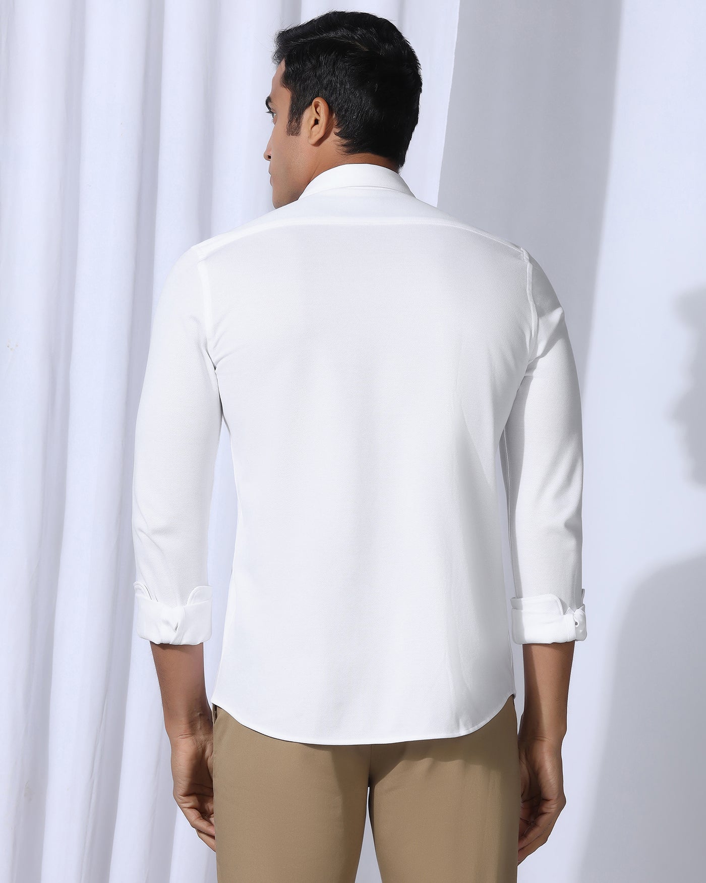 Buy Pelantos White Solid Casual Shirt Online India