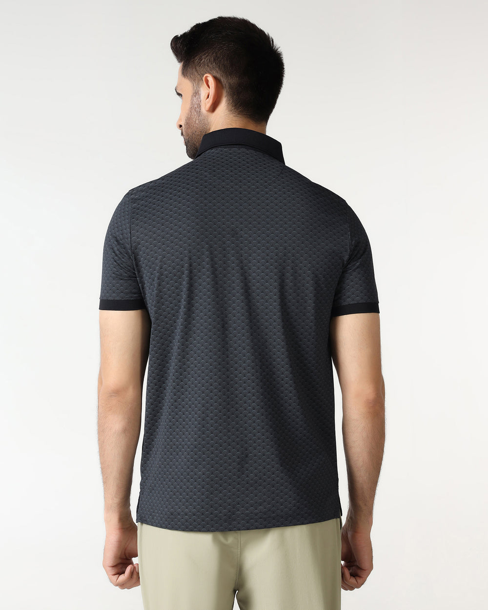 Buy Charcoal Printed Polo From Deco Collection Online
