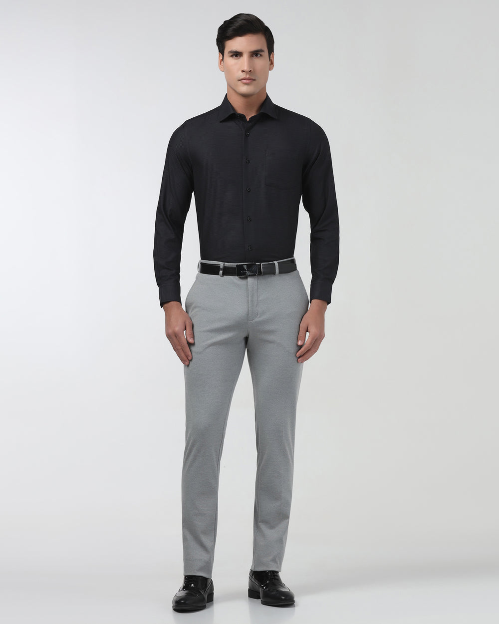 Charcoal Textured Shirt - Robin