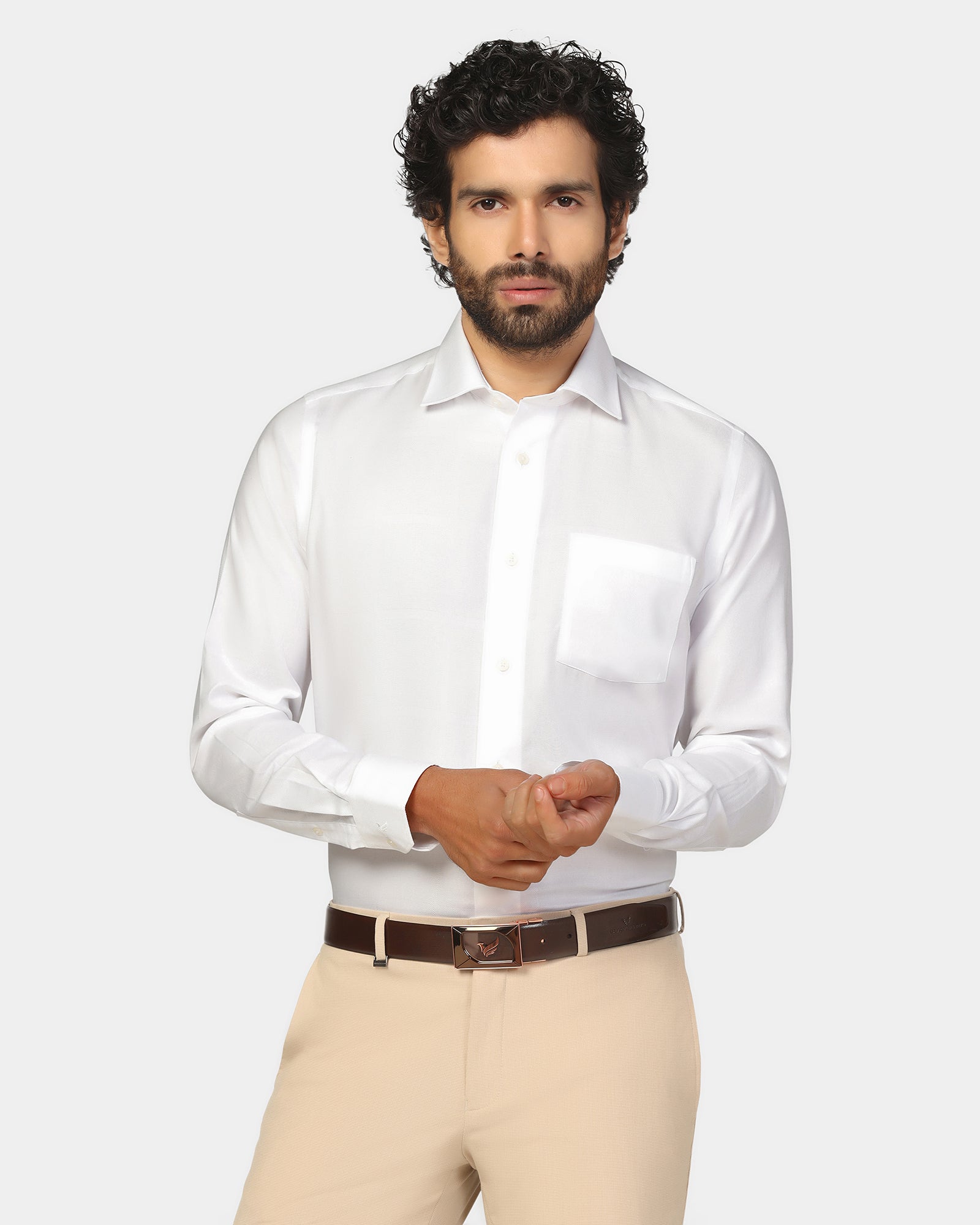 Buy Formal White Check Shirt Online from Blackberrys