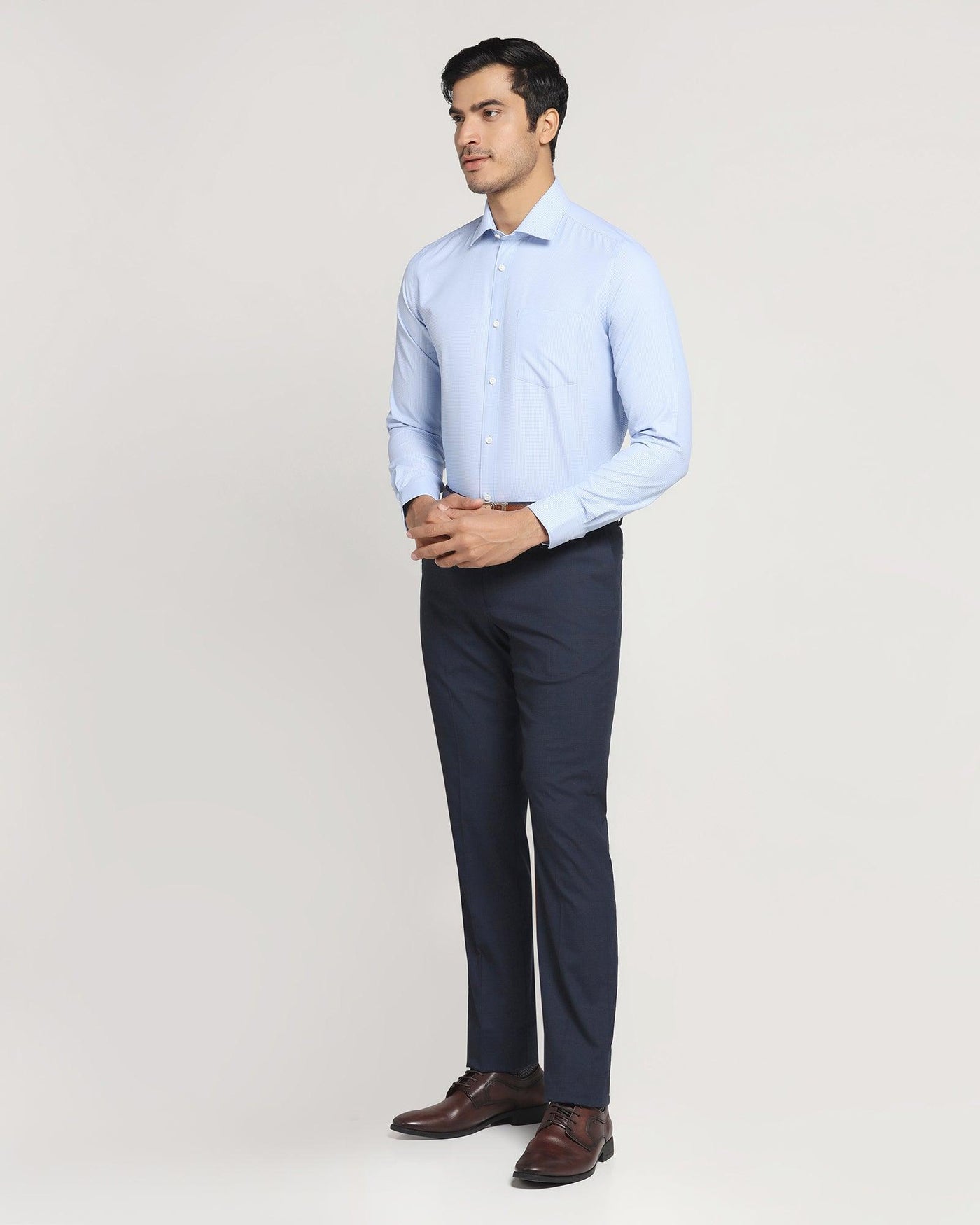 Buy Formal Blue Check Shirt Online from Blackberrys