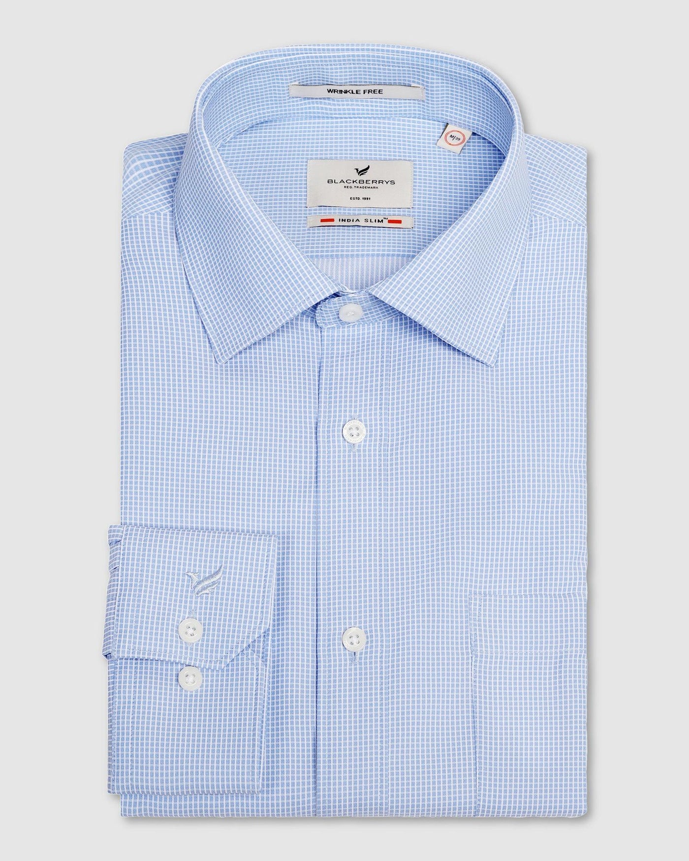 UnWrinkle Formal Blue Check Shirt - Specter