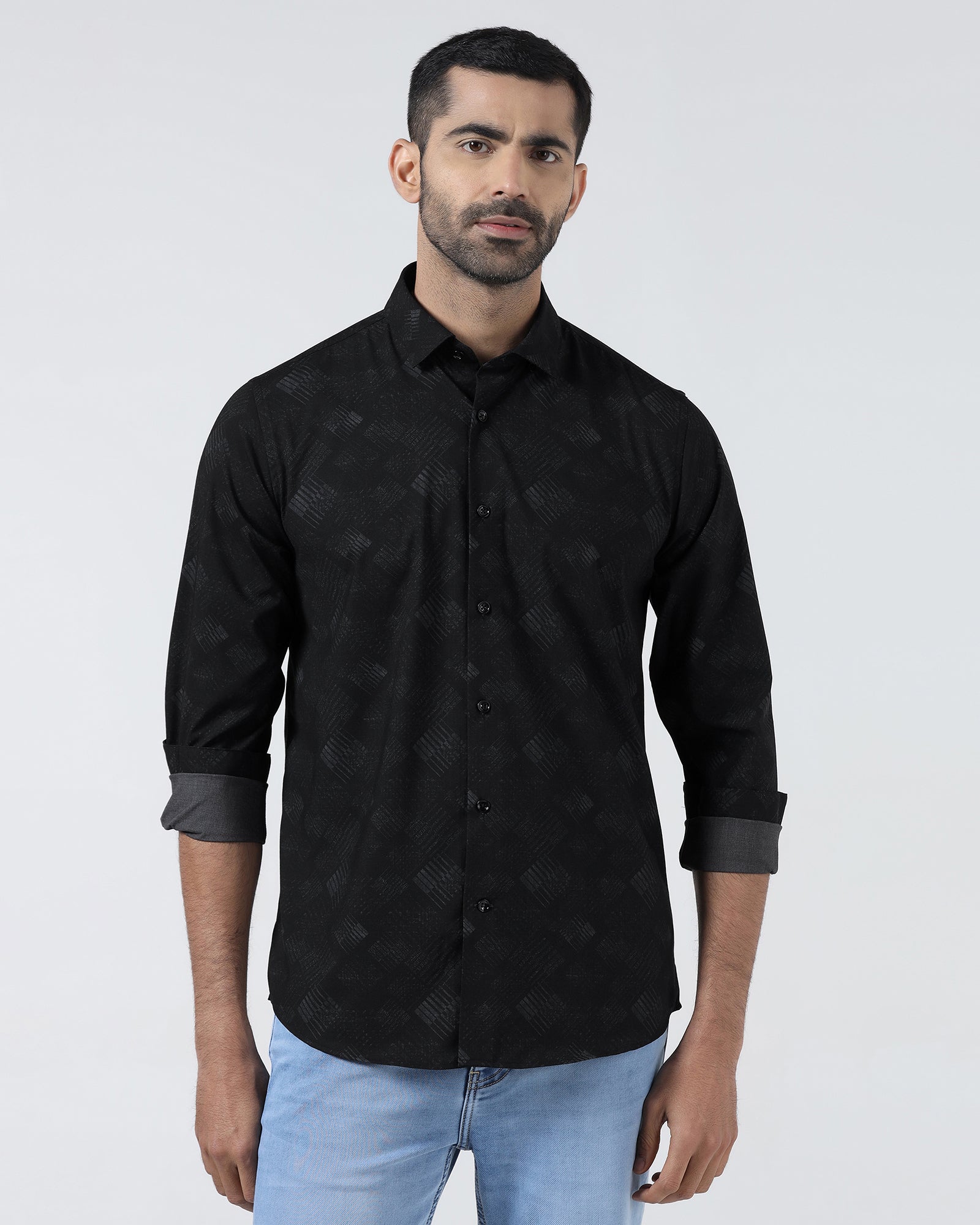 Buy Dark Grey Printed Shirt - Beno Online
