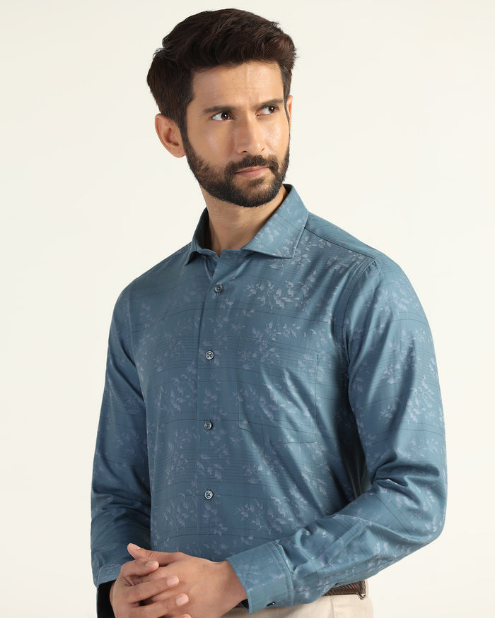 Buy Switch Blue Jacquard Shirt Online India