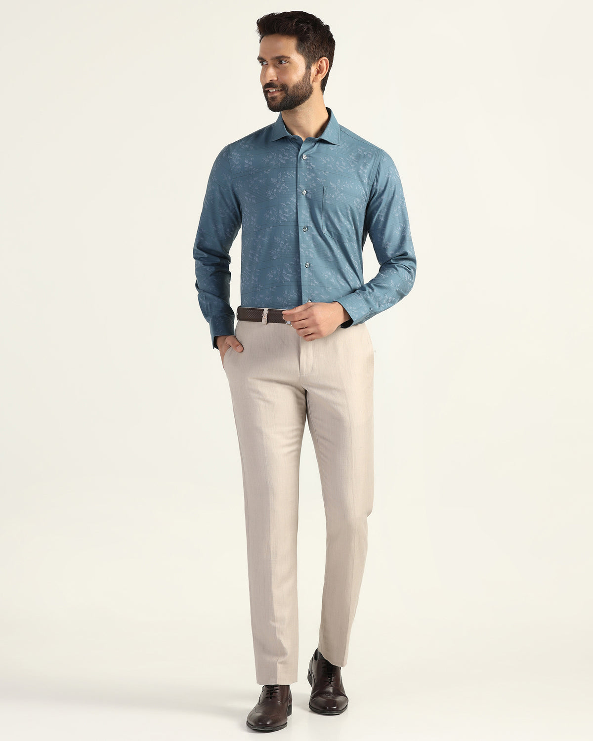 Buy Switch Blue Jacquard Shirt Online India