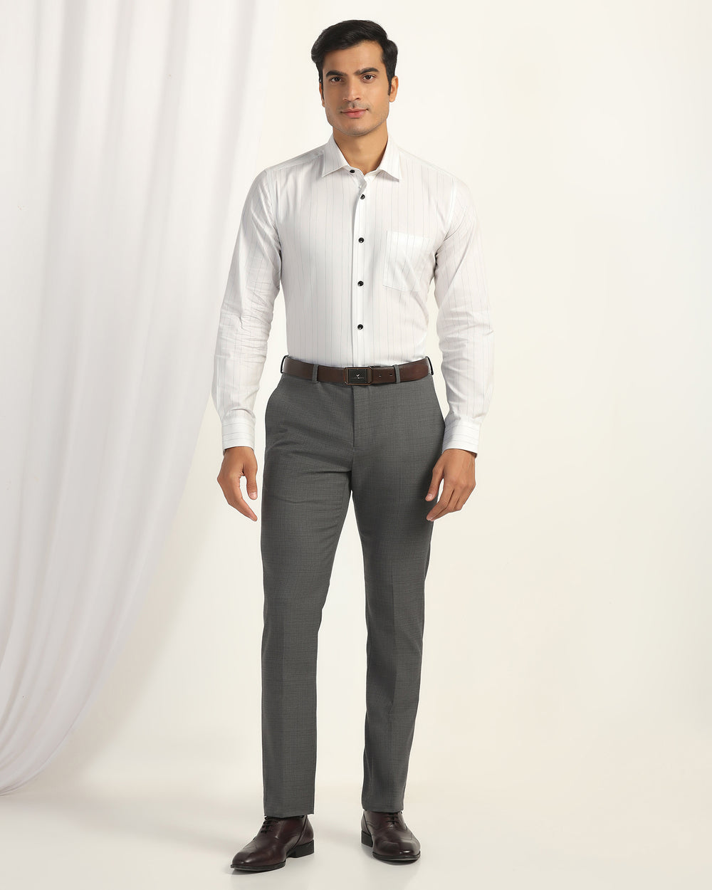 Buy Austin White Stripe Shirt Online India