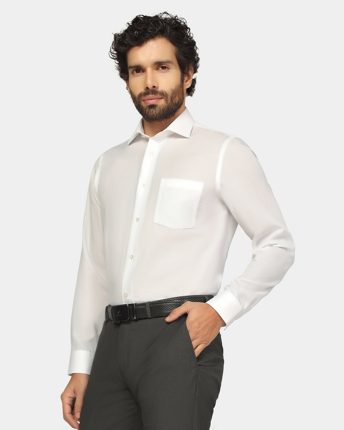 Formal Super White Textured Shirt - Tevin