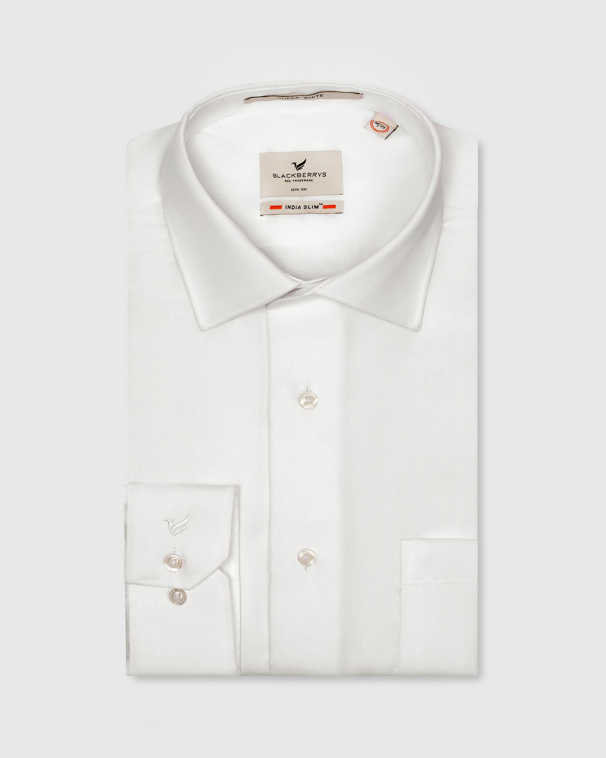 Formal Super White Textured Shirt - Tevin