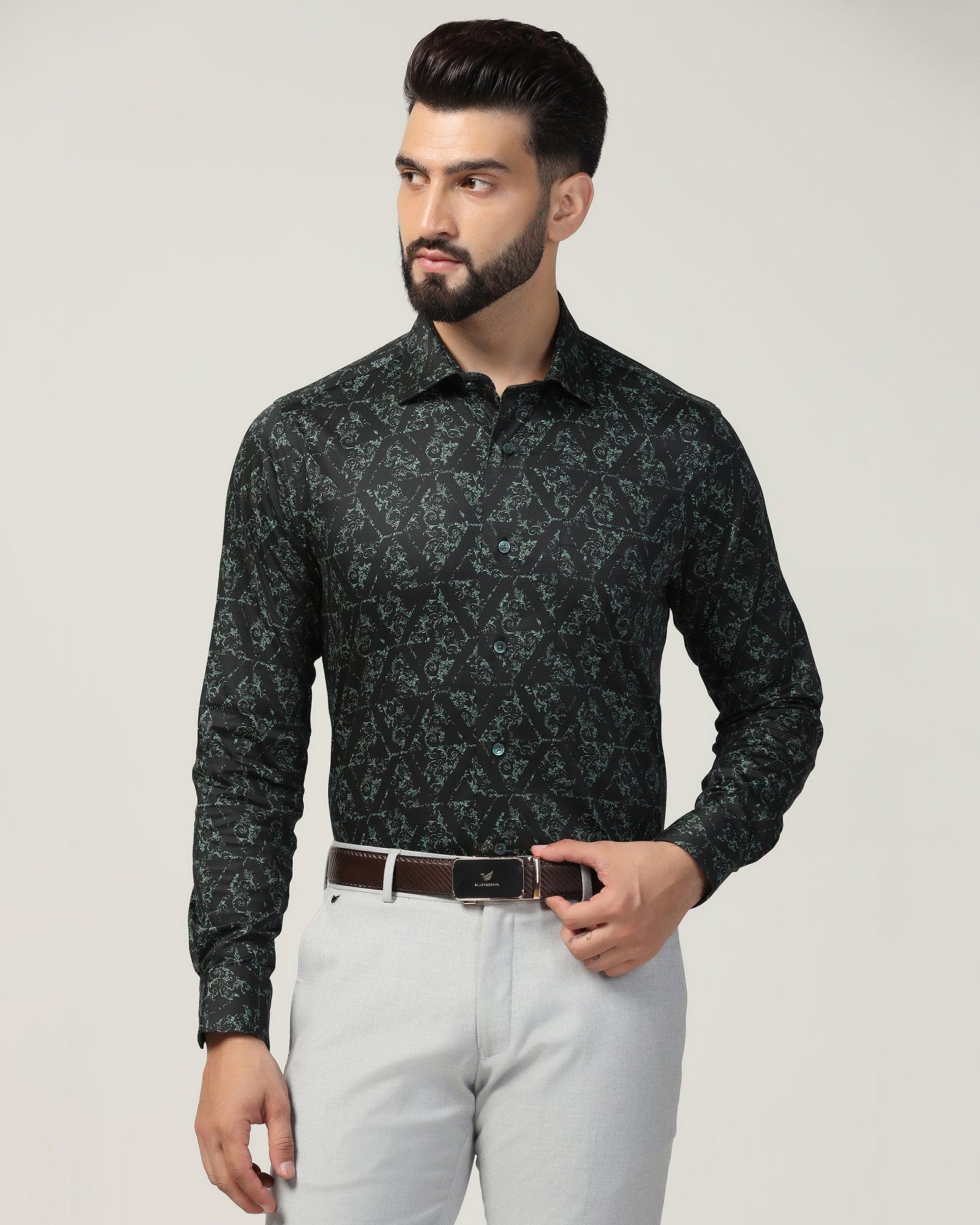 Buy Formal Green Printed Shirt from Burro Collection
