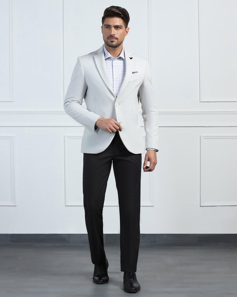 Buy Formal Grey Textured Blazer from Elevate Collection
