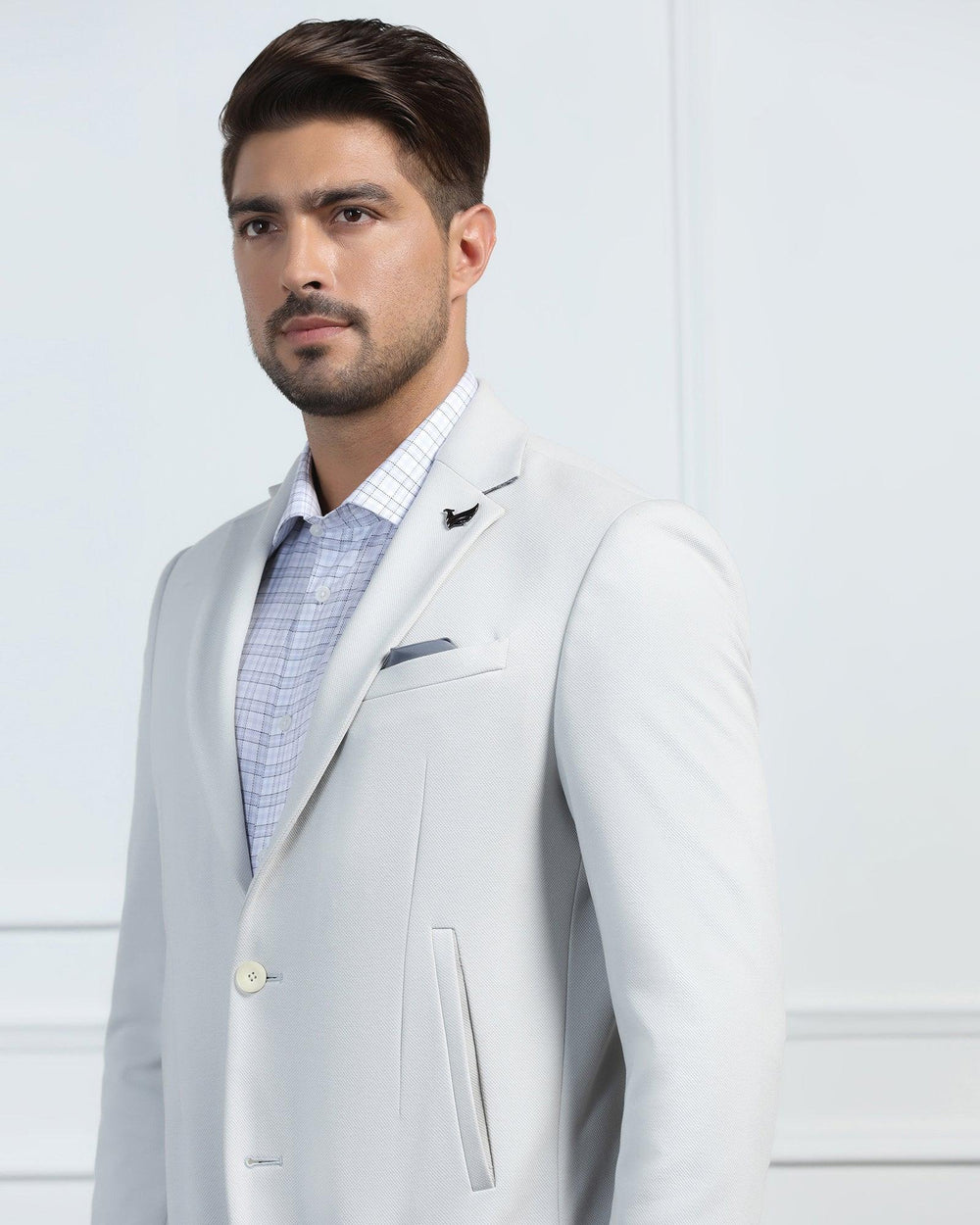 Buy Formal Grey Textured Blazer from Elevate Collection