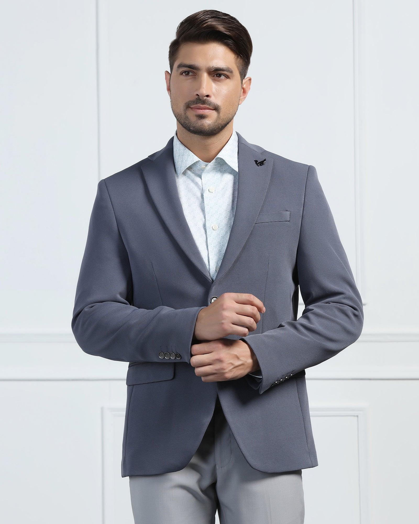 Buy Formal Grey Textured Blazer from Morris Collection