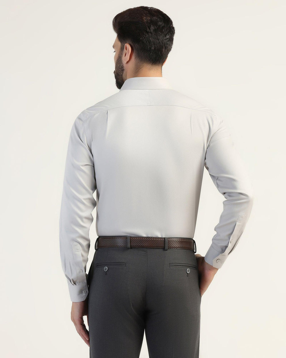 Formal Grey Textured Shirt - E31