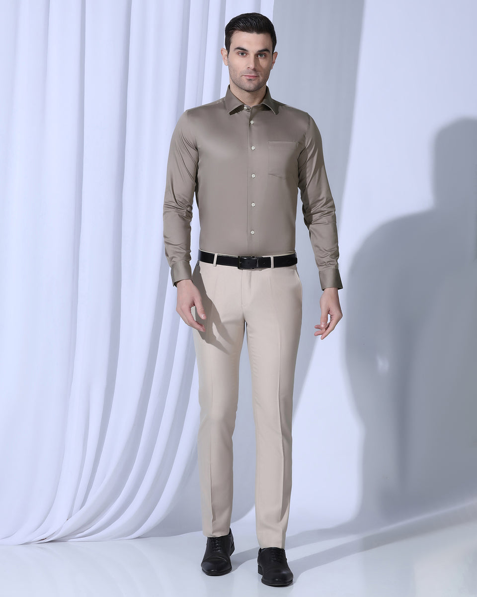 Formal Khaki Solid Shirt - Georgia
