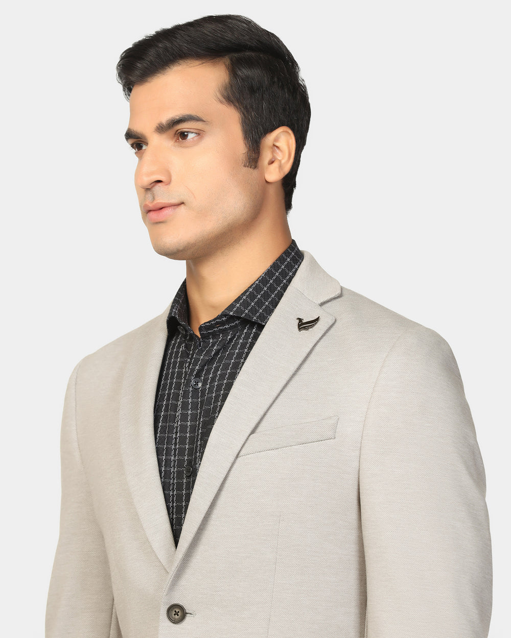 Buy Formal Light Grey Textured Blazer from Dylan Collection