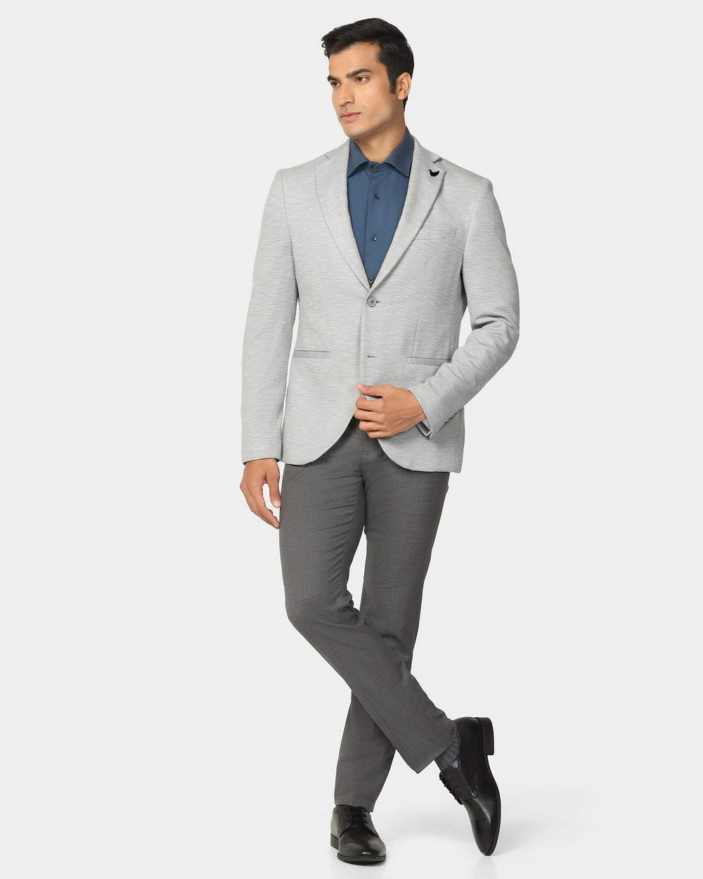Buy Formal Light Grey Textured Blazer from Jacobs Collection