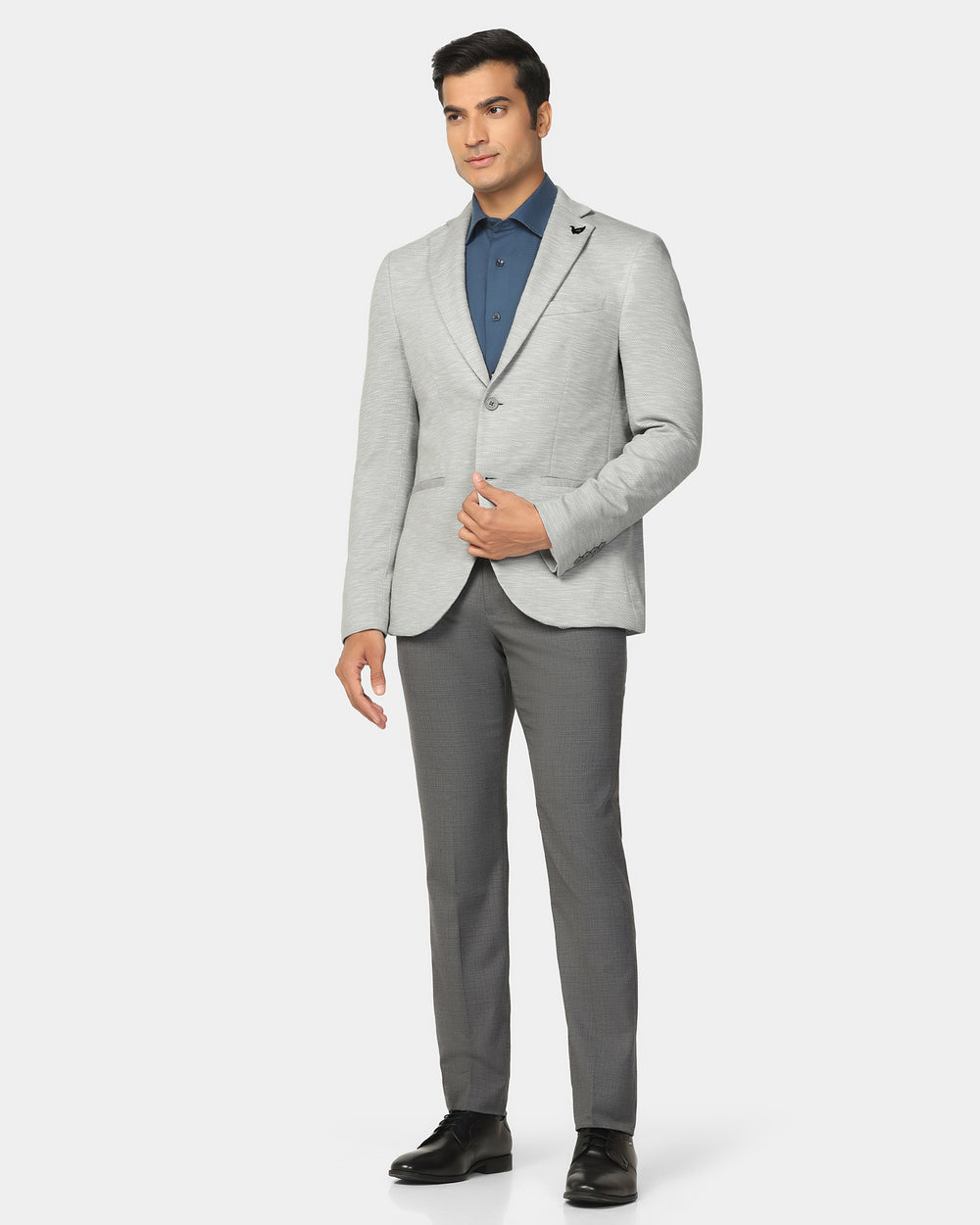 Buy Formal Light Grey Textured Blazer from Jacobs Collection