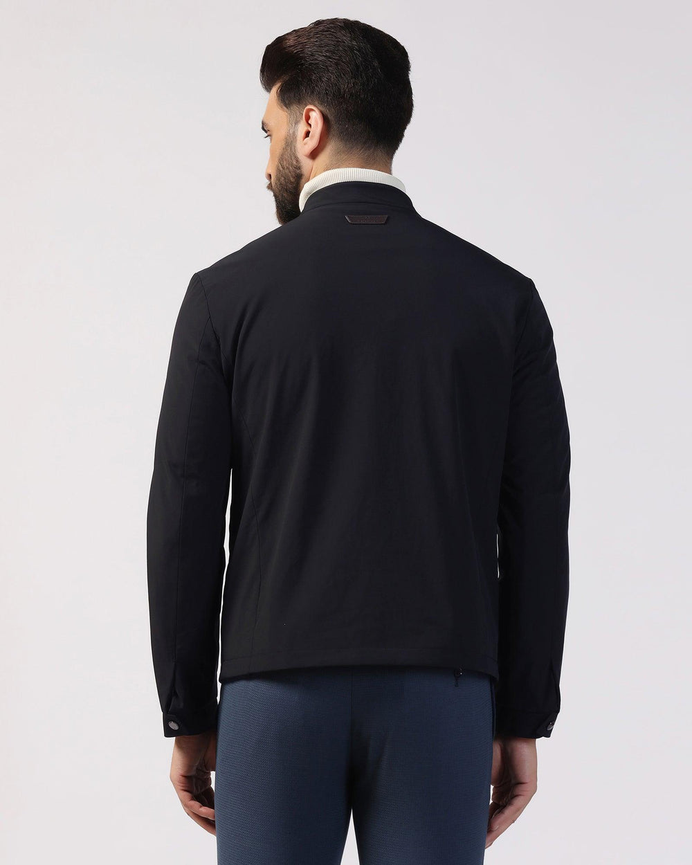 Formal Navy Solid Zipper Jackets - Orion