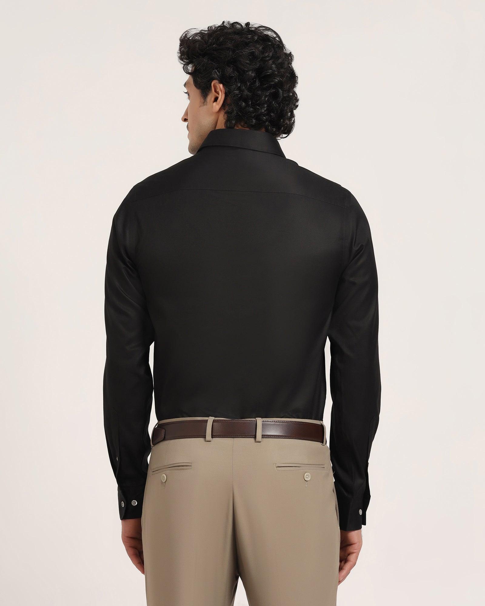 Luxe Formal Black Solid Shirt - Wonder