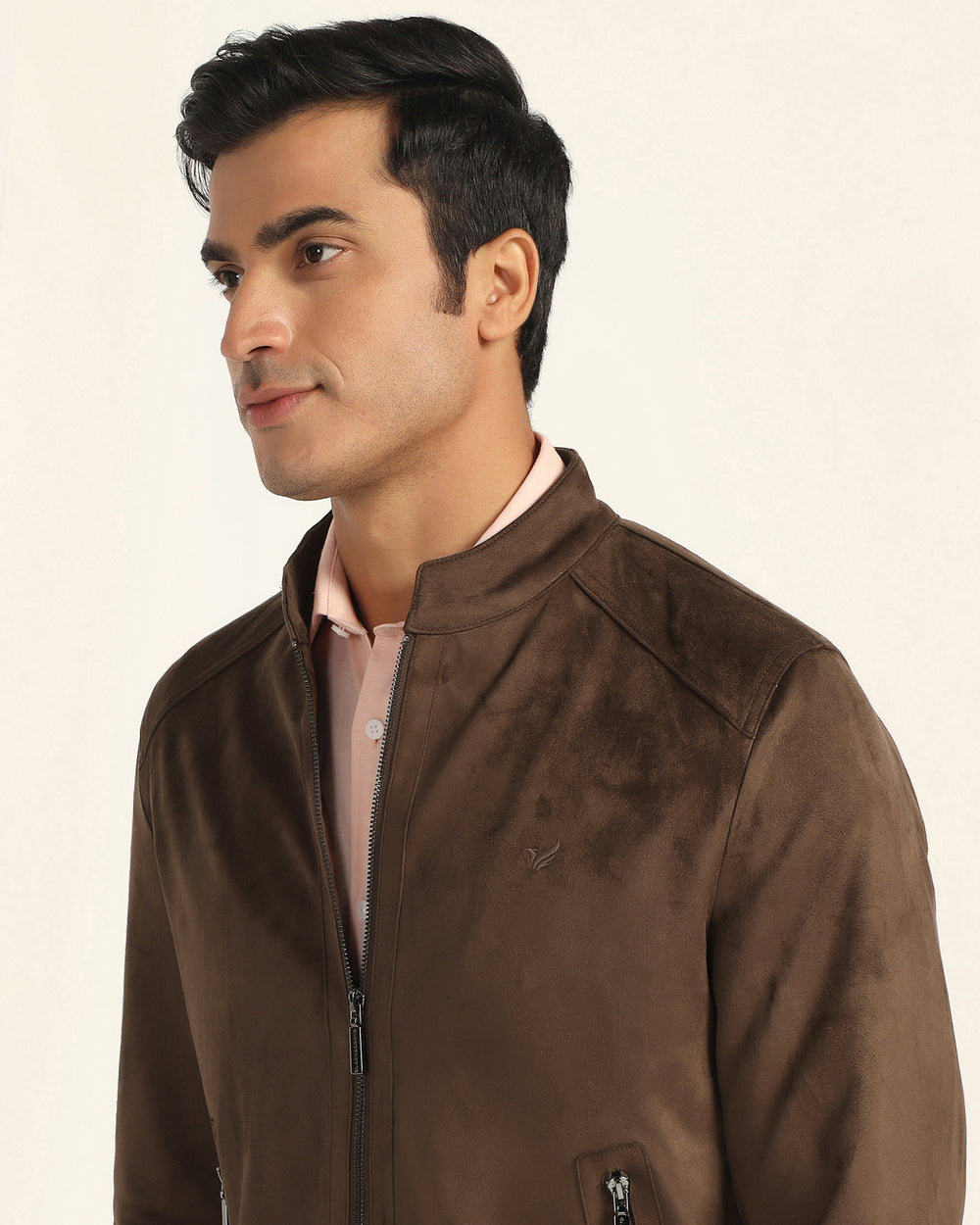 Formal Tan Solid Zipper Jackets - Gosling