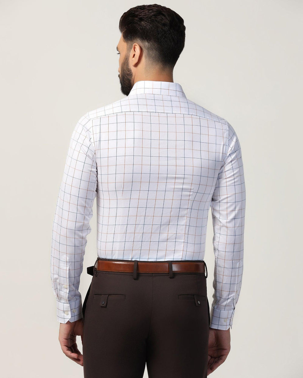 Formal White Check Shirt - Boston