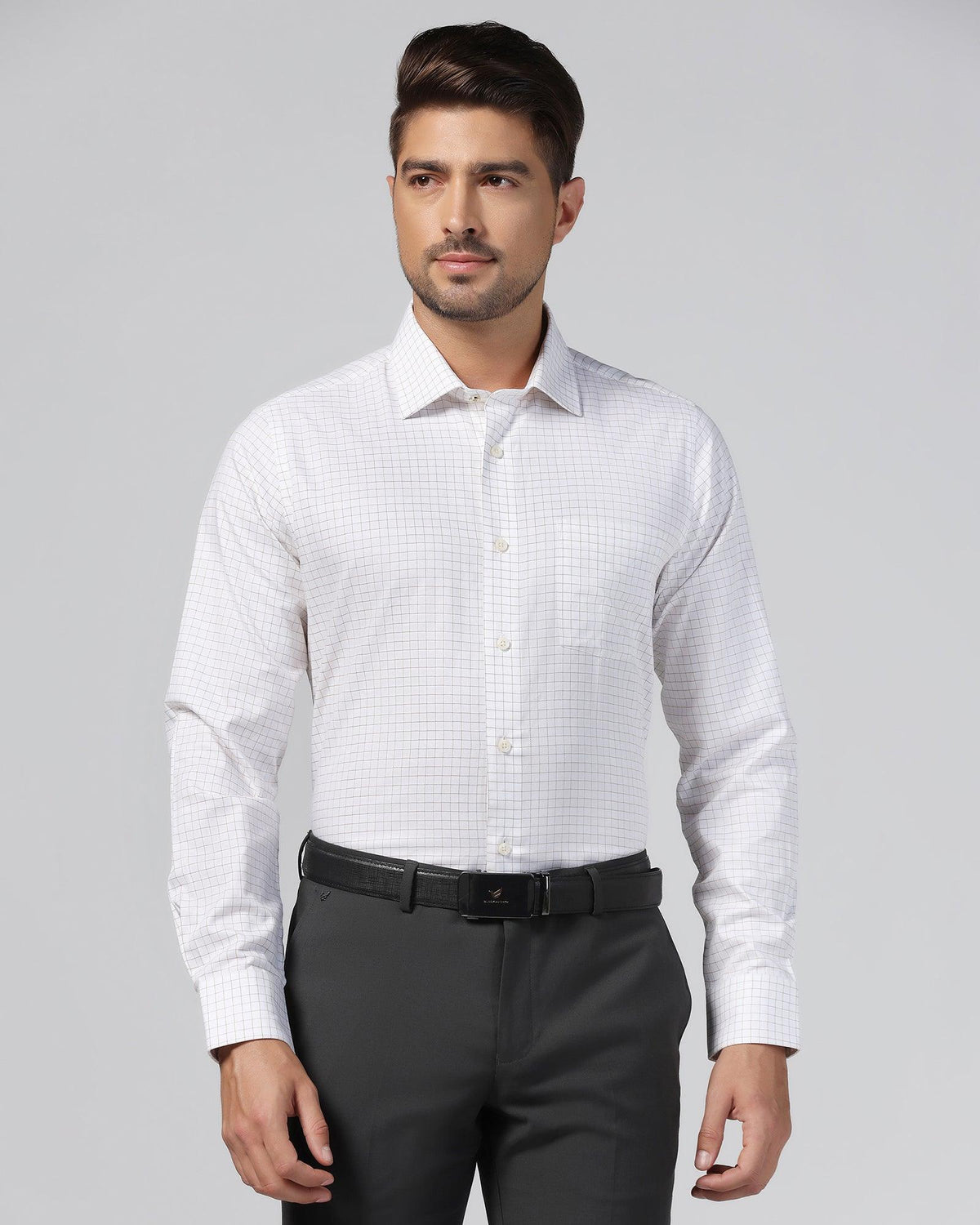 Buy Formal White Check Shirt from Watson Collection