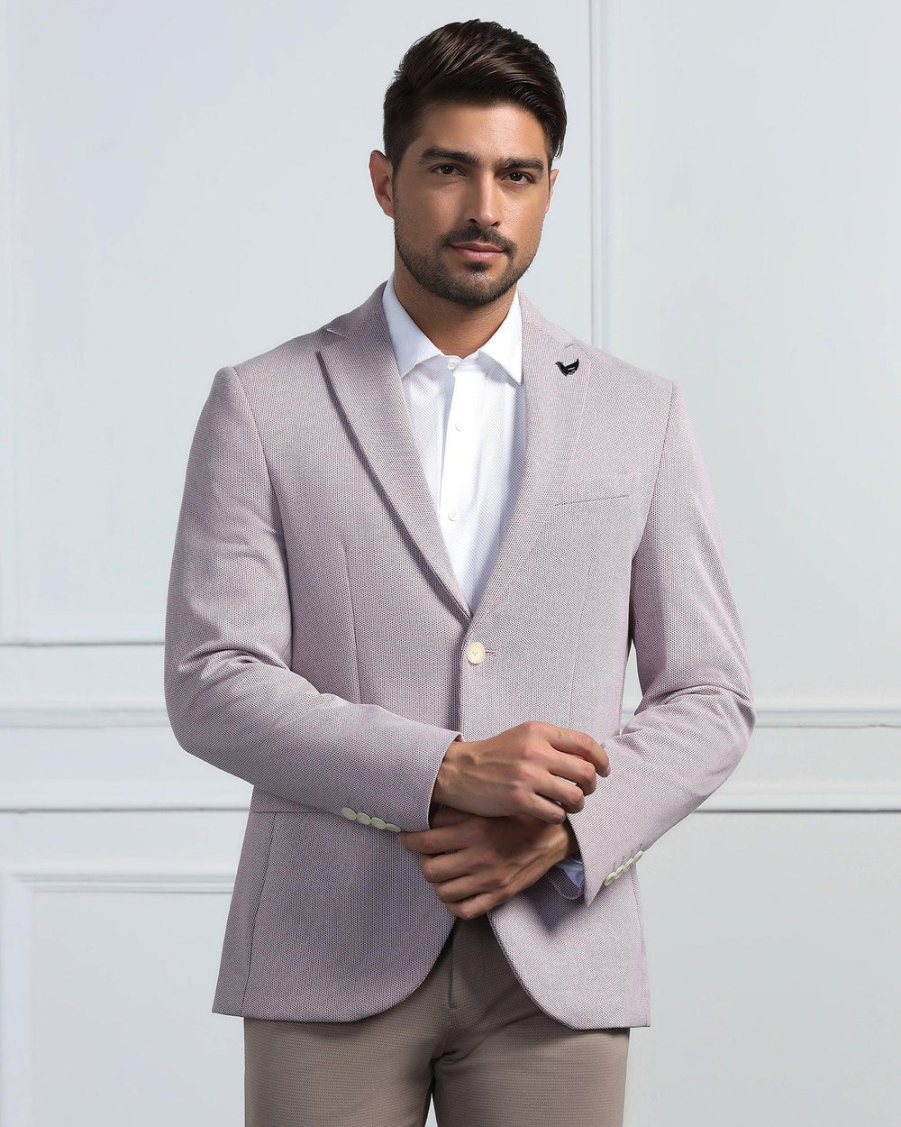 Buy Formal Wine Textured Blazer from Venue Collection