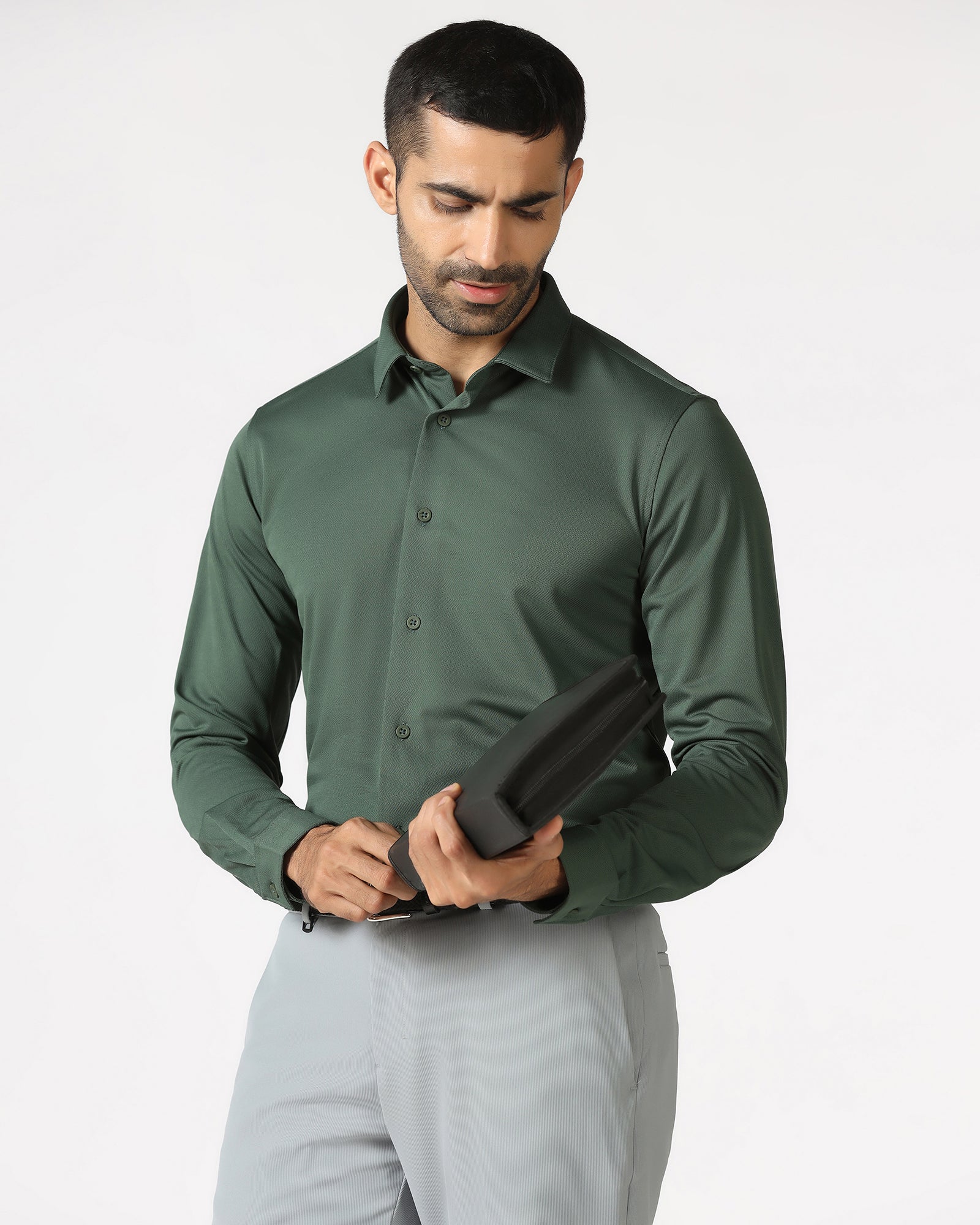 Buy Green Techpro Stripe Shirt From Keish Collection Online