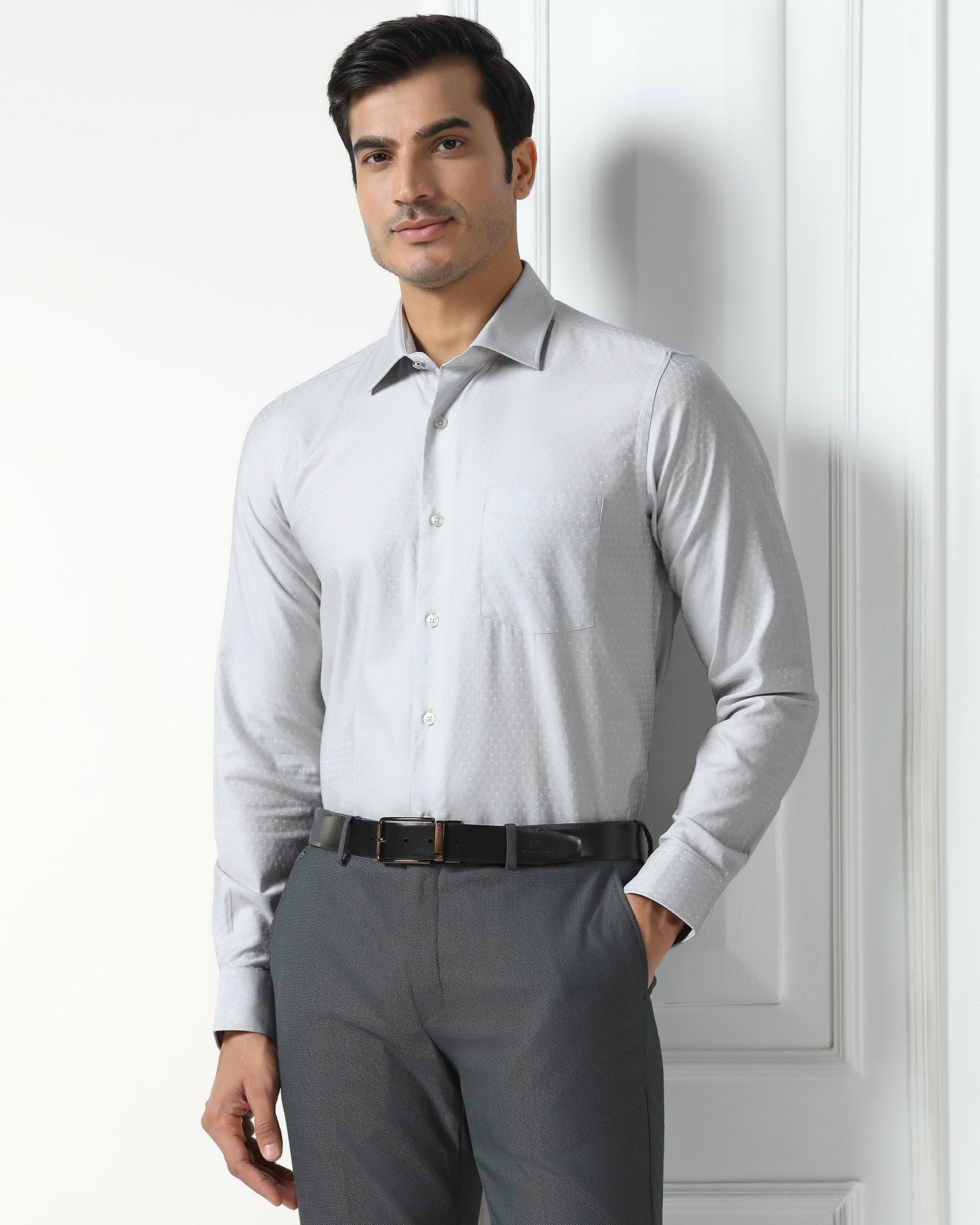Grey Jacquard Shirt - Rile