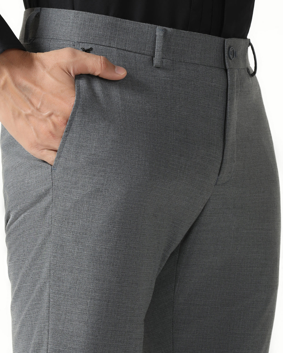 Buy Grey Textured Trouser from Barrel Collection Online