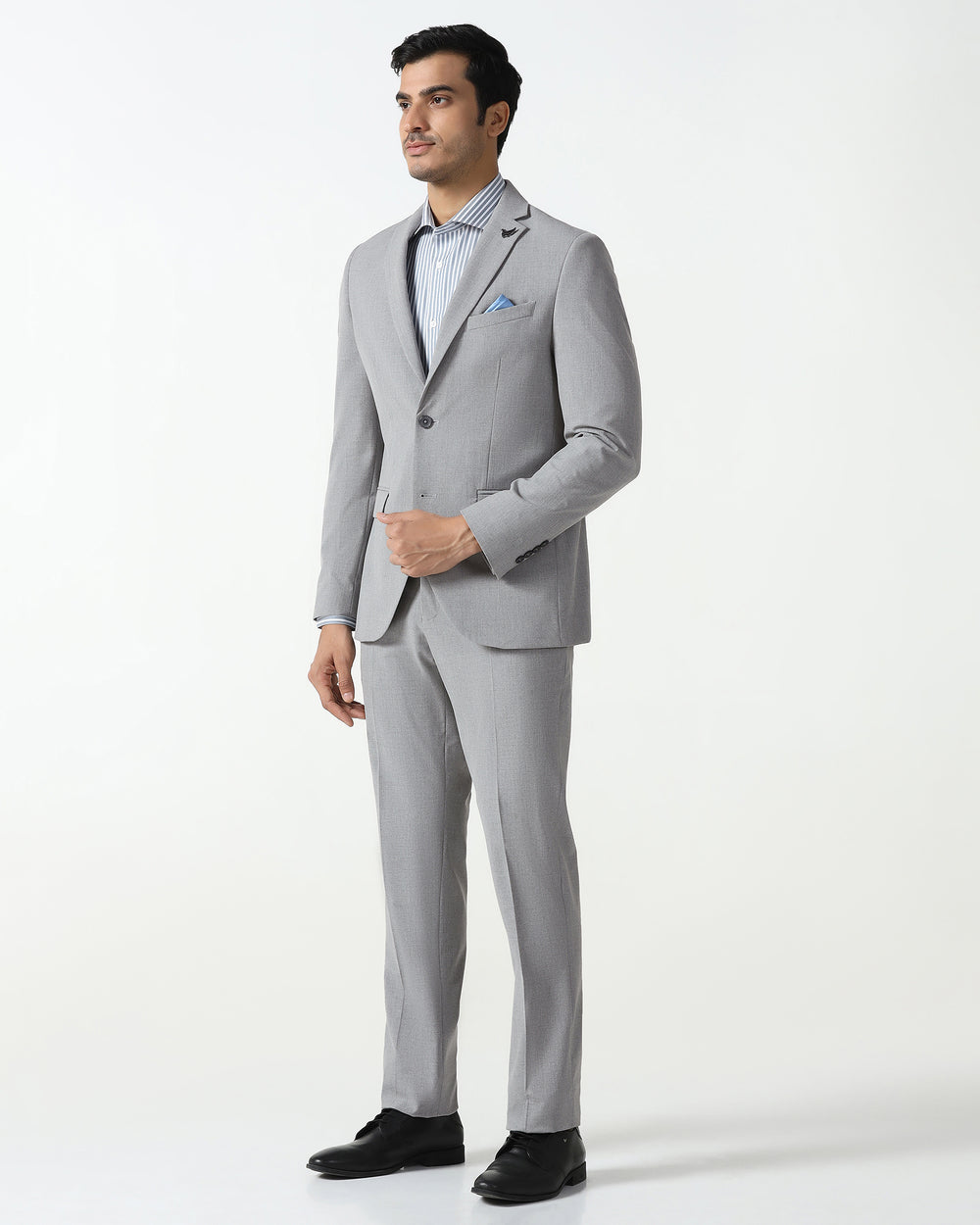 Buy Grey Two Piece Solid Suit From Jerret Collection Online