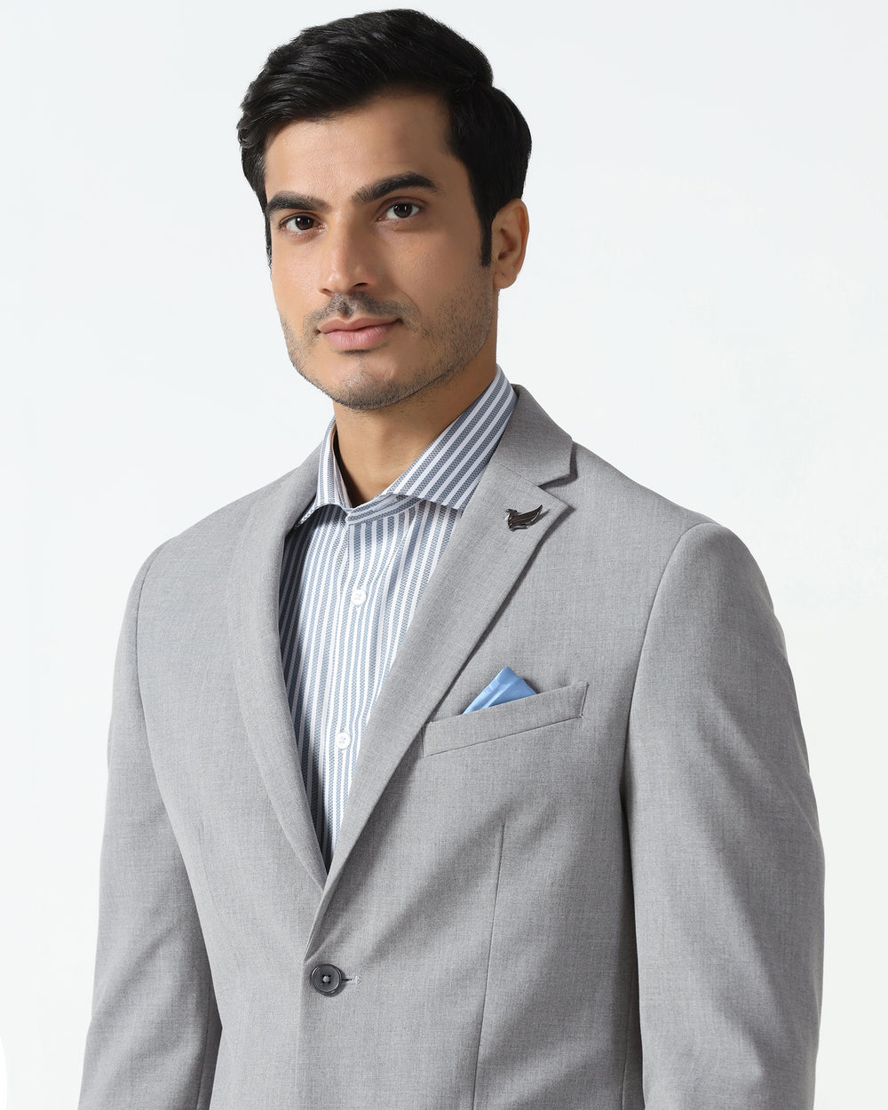 Buy Grey Two Piece Solid Suit From Jerret Collection Online