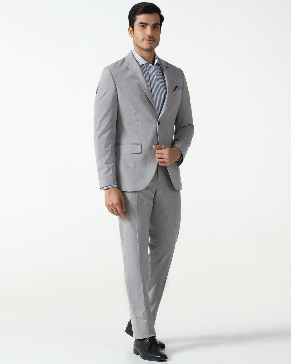 Buy Grey Two Piece Solid Suit From Jerret Collection Online