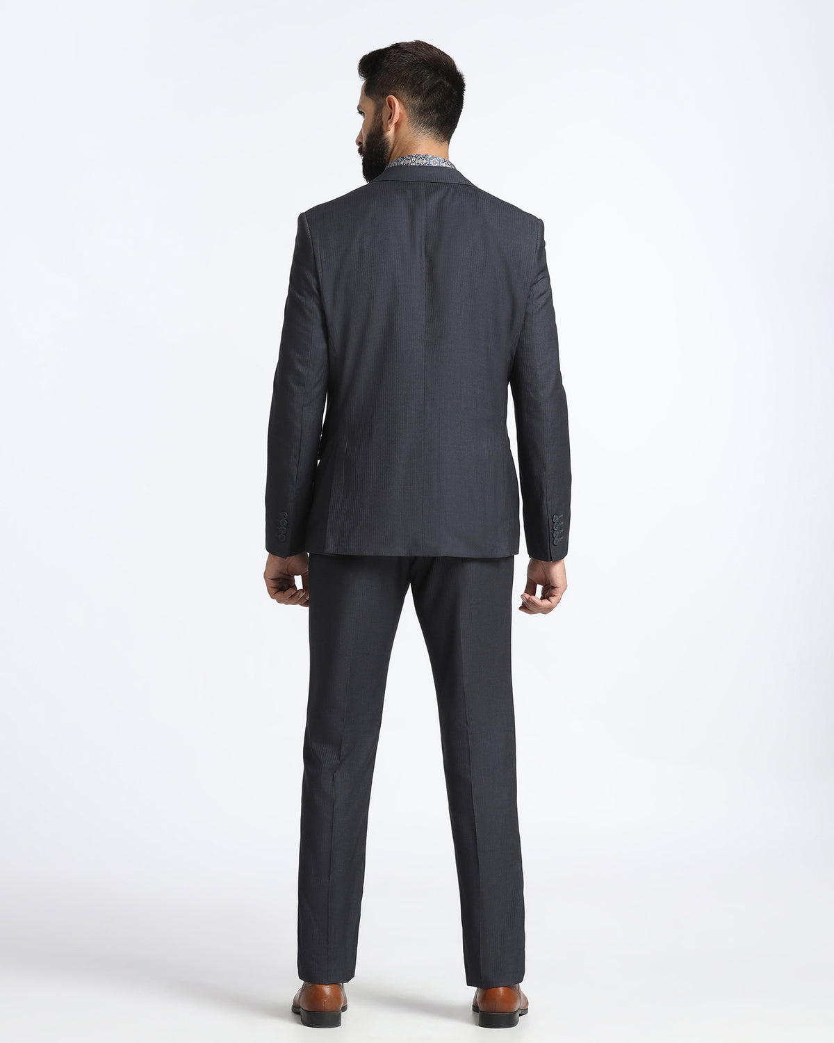 Buy Grey Two Piece Stripe Suit From Jime Collection Online