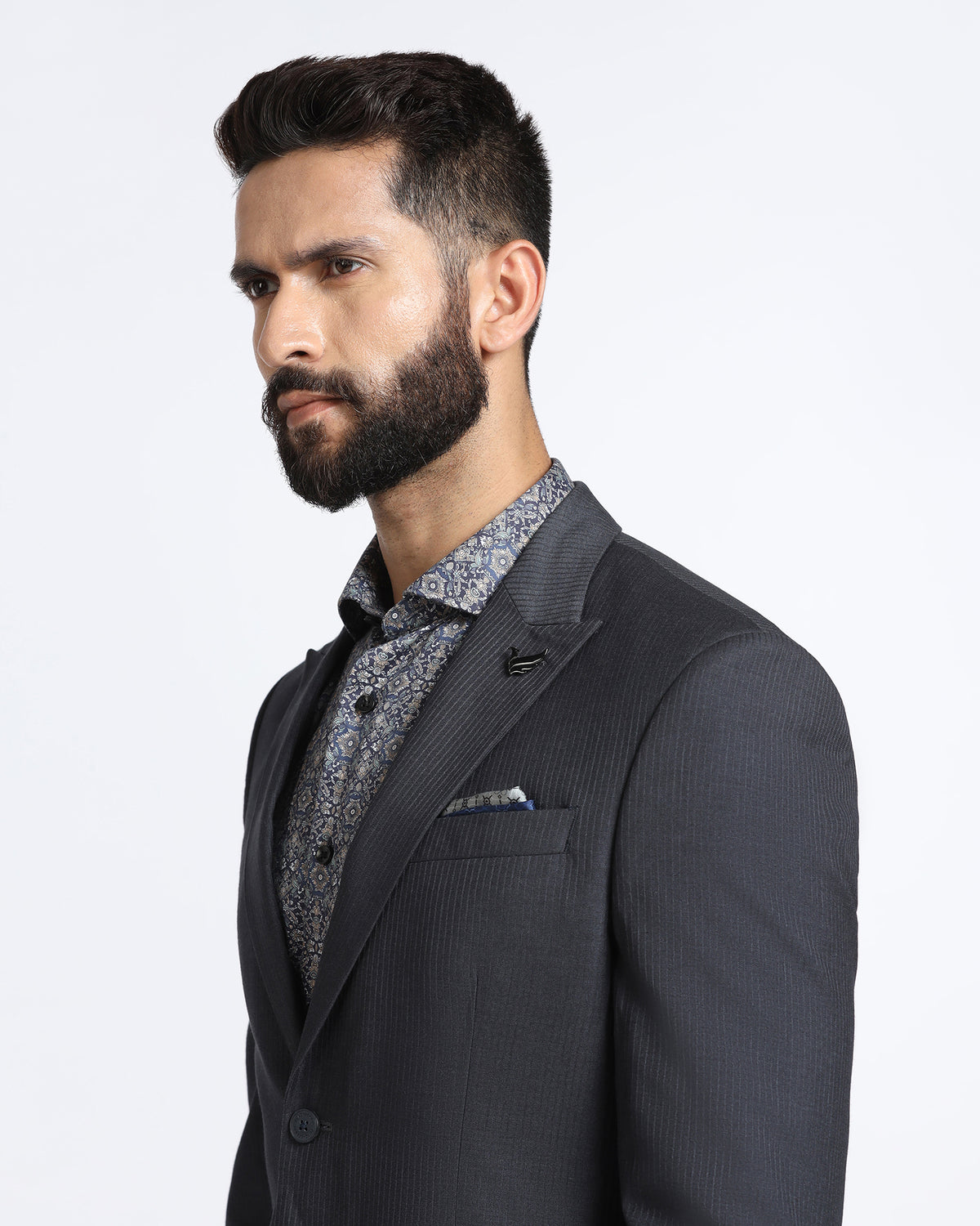 Buy Grey Two Piece Stripe Suit From Jime Collection Online