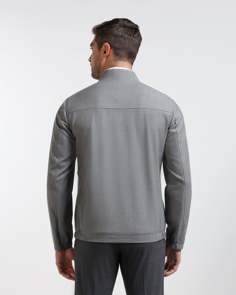 Buy TechPro Grey Solid Zipper Jacket from Zeno Collection