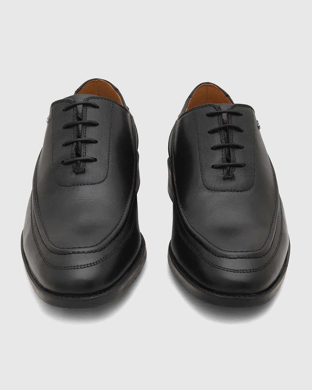 Buy Leather Black Solid Oxford Shoes From Ruby Collection
