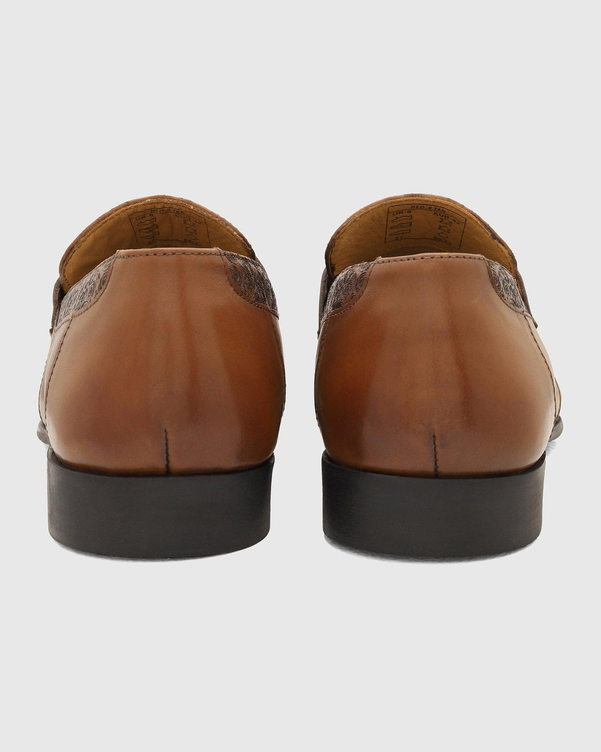 Buy Leather Tan Solid Slip On Shoes From Red Collection